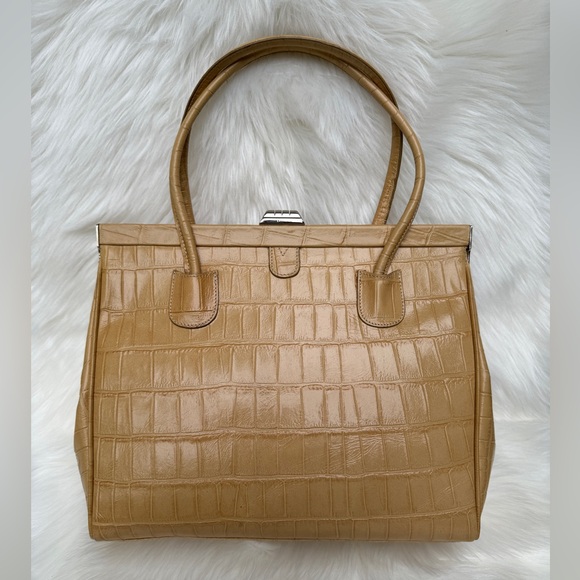 Vintage | Bags | Vintage Genuine Leather Kiss Lock Handbag | Poshmark